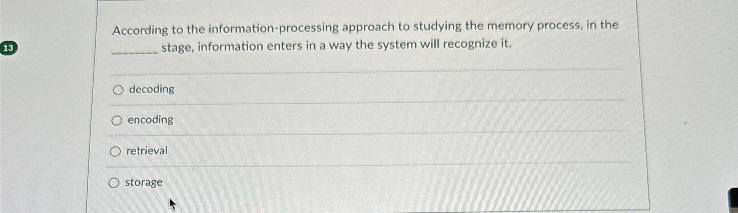 Solved According to the information-processing approach to | Chegg.com