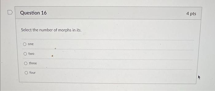 Select the number of morphs in its. one two three | Chegg.com