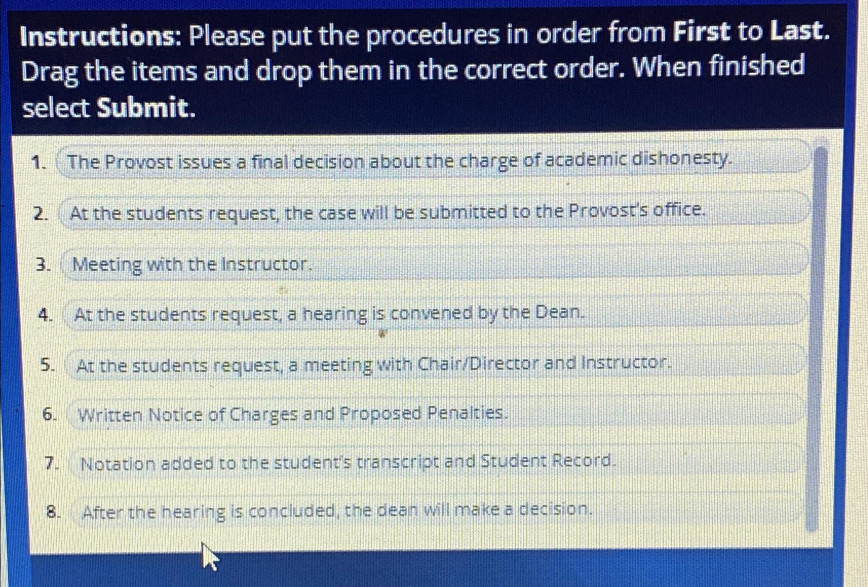 Solved Instructions: Please put the procedures in order from | Chegg.com