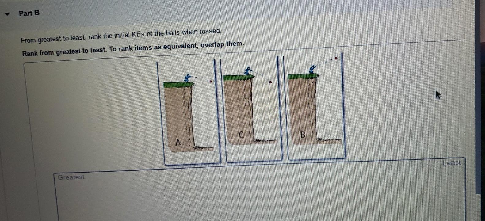 Solved A ball is tossed off the edge of a cliff with the | Chegg.com