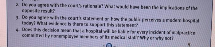 Solved 2. Do you agree with the court's rationale? What | Chegg.com