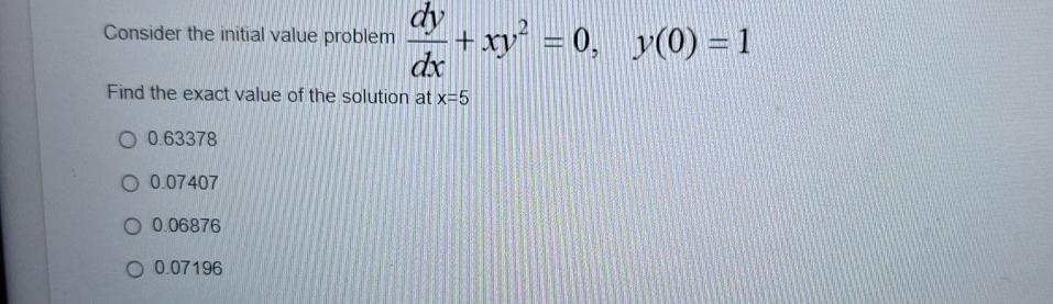 Solved Consider the initial value problem | Chegg.com