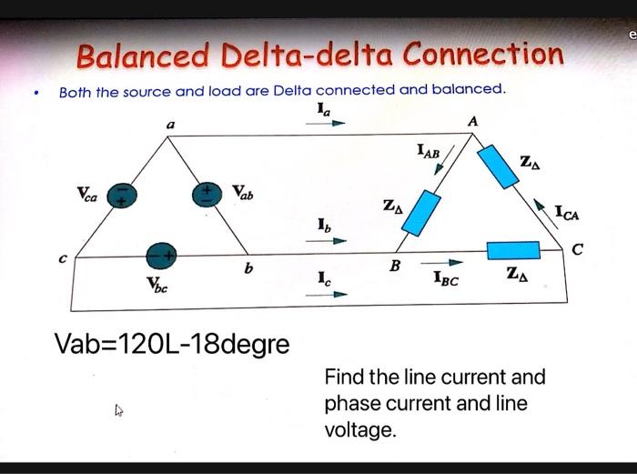 Solved e Balanced Delta-delta Connection Both the source and | Chegg.com