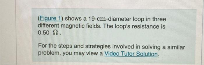 Solved (Figure 1) shows a 19-cm-diameter loop in three | Chegg.com