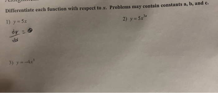 Solved Differentiate each function with respect to x. | Chegg.com