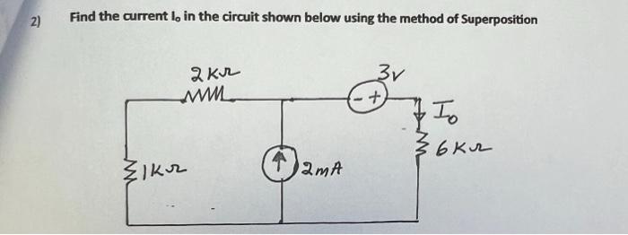 Solved 2) Find the current I0 in the circuit shown below | Chegg.com