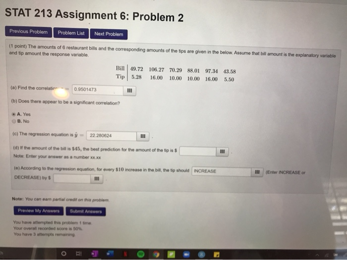 Solved Stat 213 Assignment 6 Problem 2 Previous Problem 