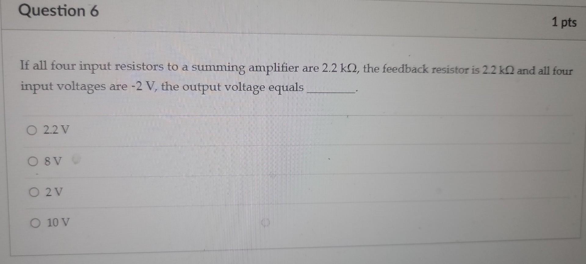 Solved If all four input resistors to a summing amplifier | Chegg.com