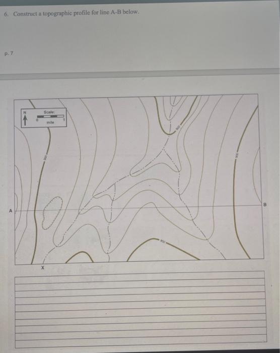 Solved 6. Construct a topographic profile for line A-B | Chegg.com