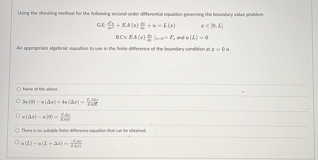 Solved Using the shooting method for the following | Chegg.com