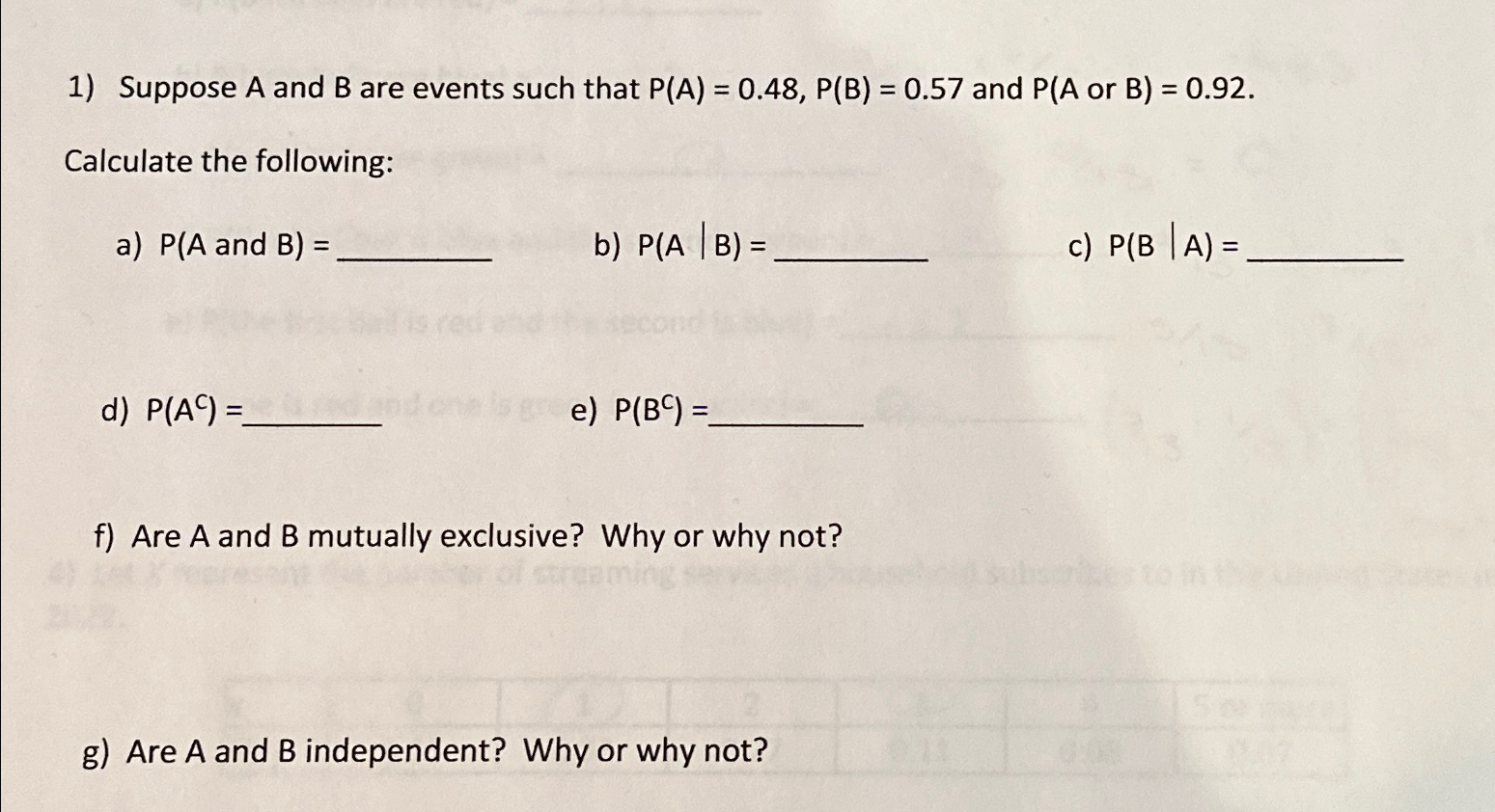 Solved Suppose A and B ﻿are events such that | Chegg.com