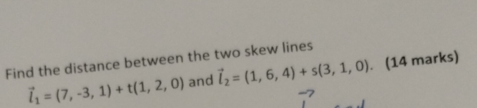 Solved Find the distance between the two skew | Chegg.com