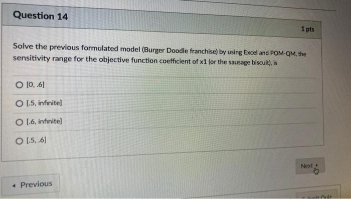 Solved The manager of a Burger Doodle franchise wants to | Chegg.com