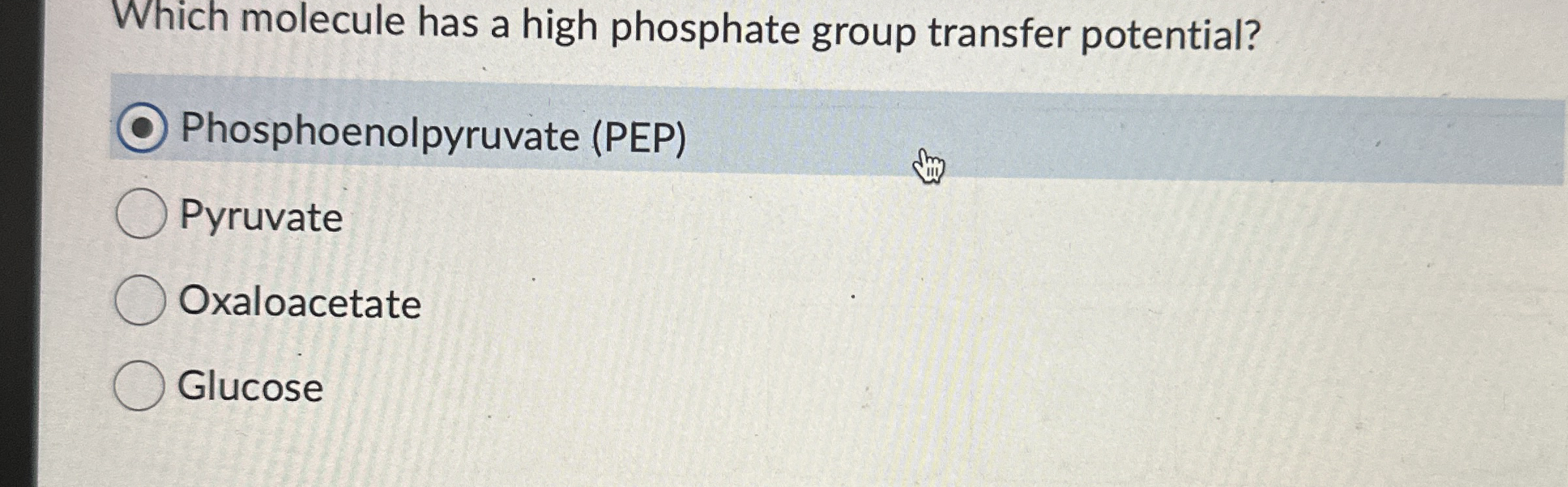 Solved Which molecule has a high phosphate group transfer | Chegg.com