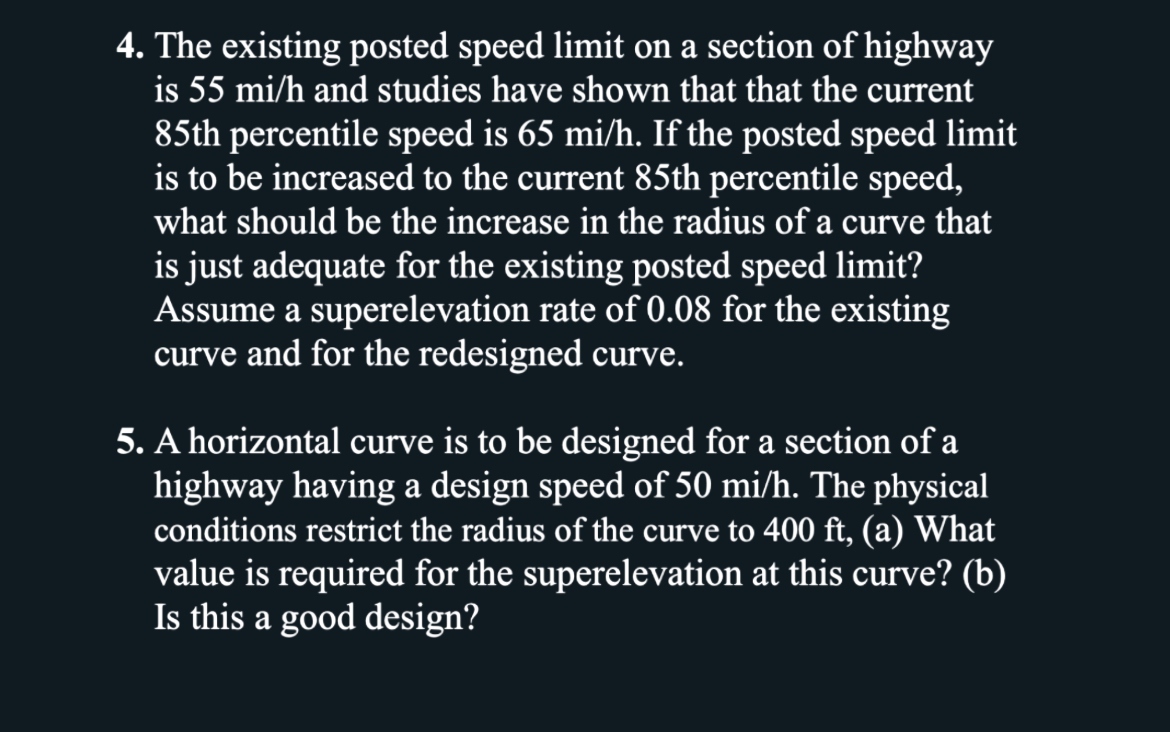 The existing posted speed limit on a section of | Chegg.com