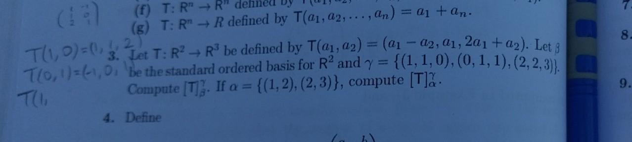 Solved 3. Let T:R2→R3 be defined by T(a1,a2)=(a1) be the | Chegg.com
