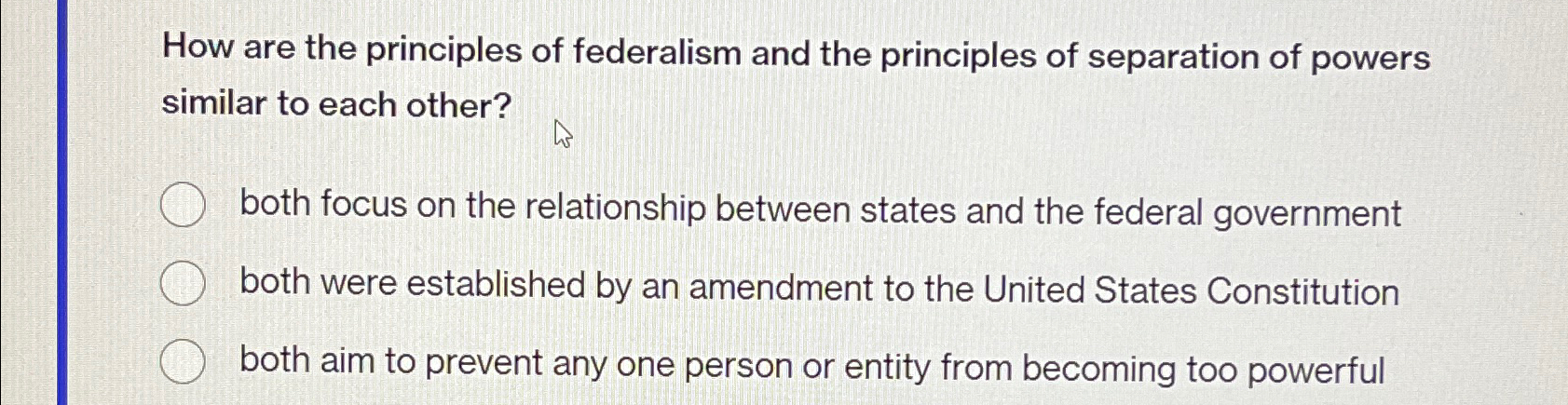 Solved How are the principles of federalism and the | Chegg.com