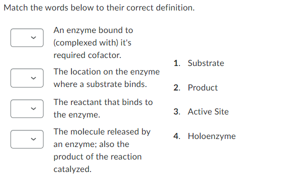 Solved Match the words below to their correct definition.An | Chegg.com