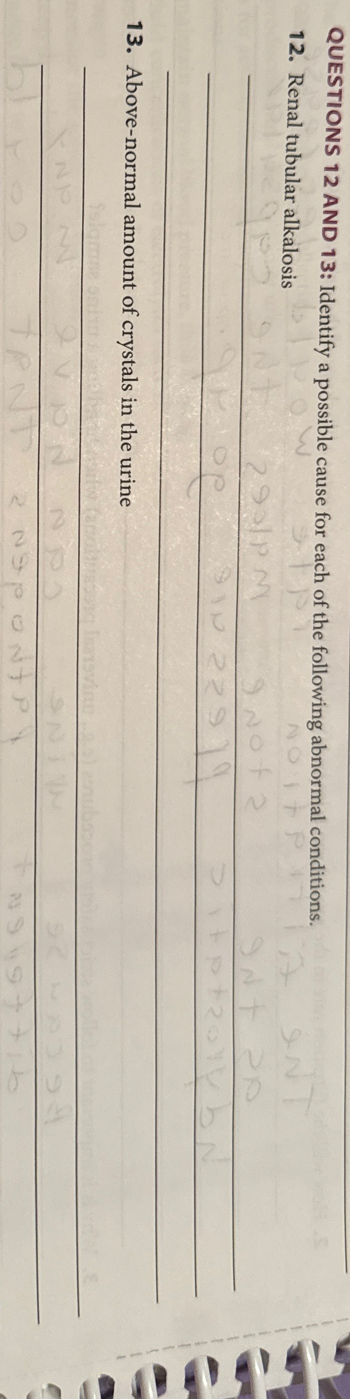 Solved QUESTIONS 12 ﻿AND 13: Identify a possible cause for | Chegg.com