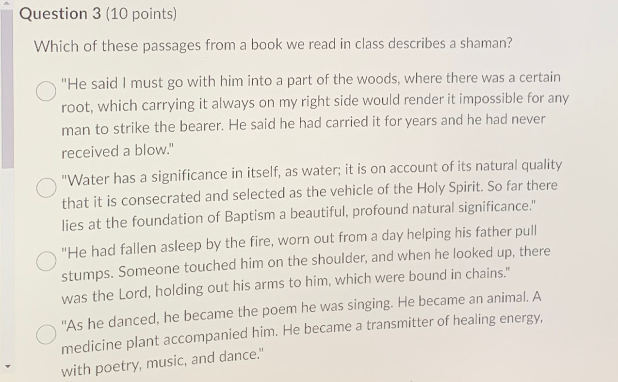 Solved Question 3 (10 ﻿points)Which of these passages from a | Chegg.com