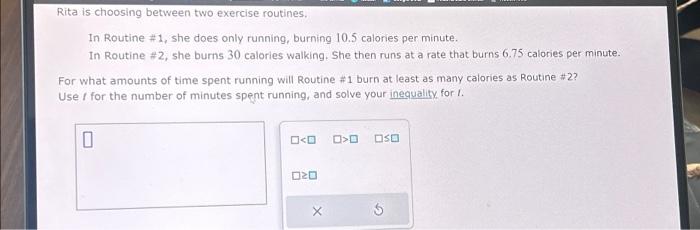 Solved Rita is choosing between two exercise routines. In | Chegg.com