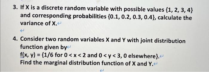 Solved 3. If X is a discrete random variable with possible | Chegg.com