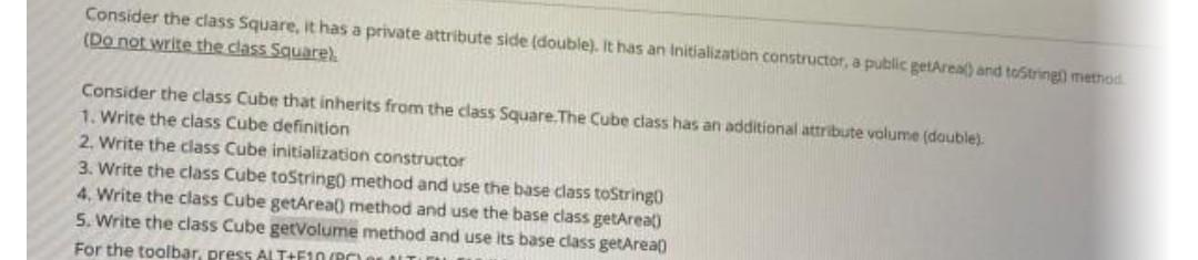 Solved Consider the class Square, it has a private attribute | Chegg.com