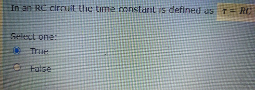 Solved In an RC circuit the time constant is defined as T = | Chegg.com