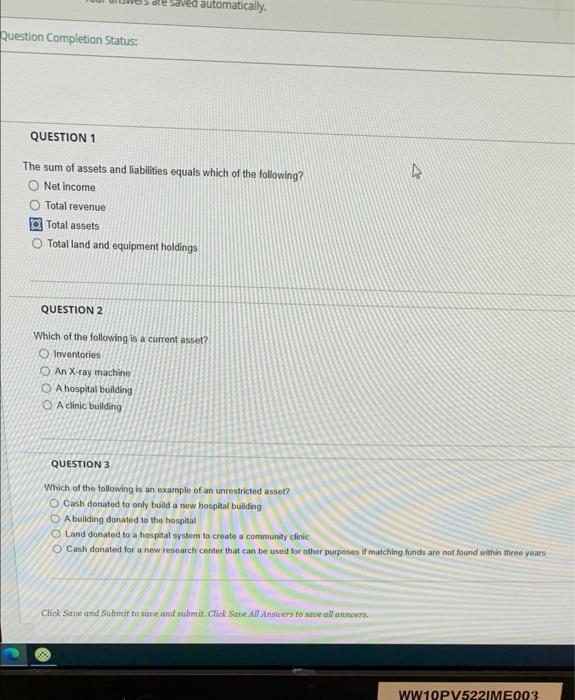 Solved dle saved automatically. Question Completion Status: | Chegg.com