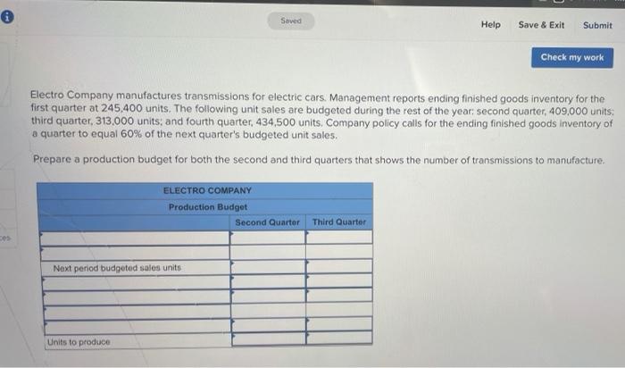 Solved Saved Help Save & Exit Submit Check my work Electro | Chegg.com