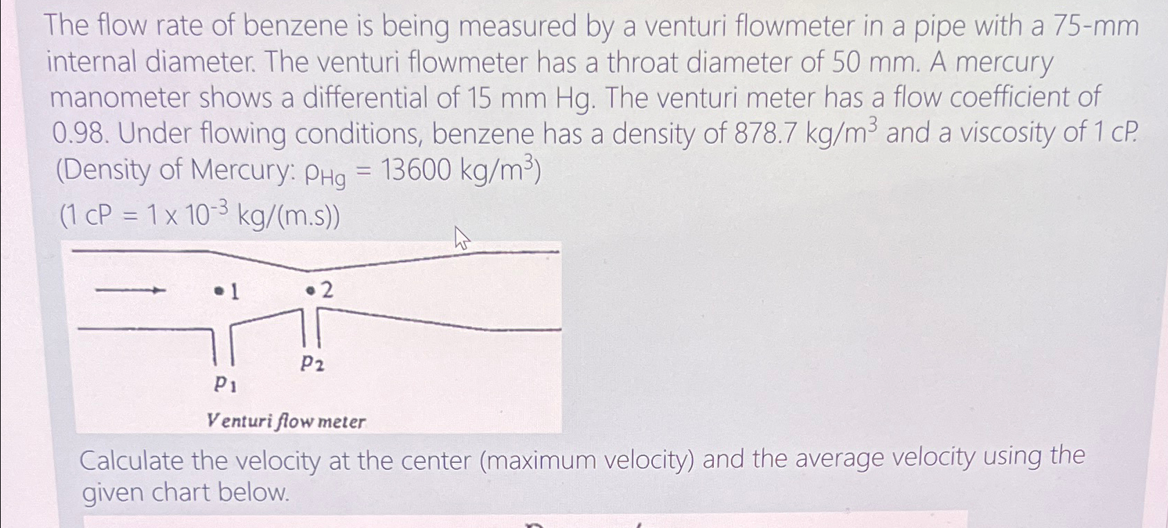 Solved The flow rate of benzene is being measured by a | Chegg.com