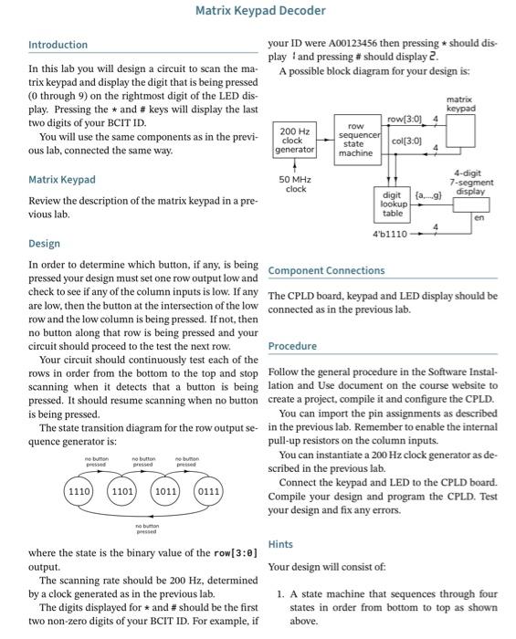Matrix Keypad Decoder Matrix Keypad Review The