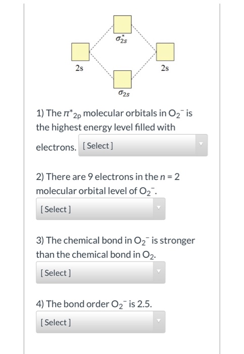 Solved Given a molecular orbital diagram below, determine if | Chegg.com