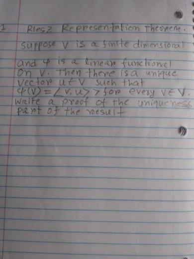 Solved Ries? Representation Theorem. Surpose v is a fitte | Chegg.com