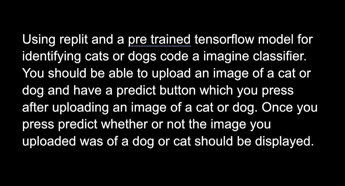 Solved Using replit and a pre trained tensorflow model for | Chegg.com