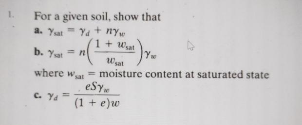 Solved For a given soil, show | Chegg.com