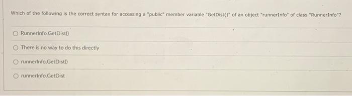 Solved Which of the following is the correct syntax for | Chegg.com