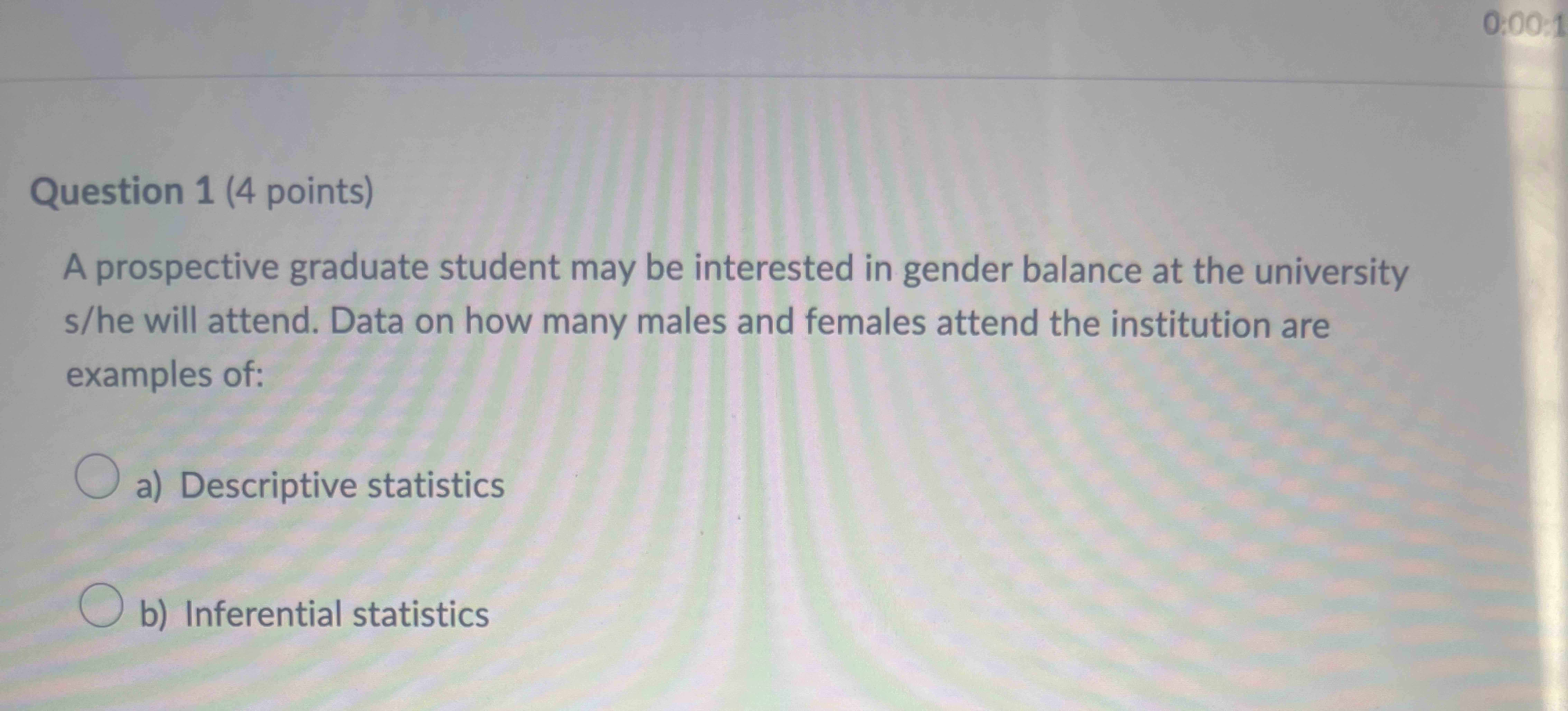 Solved Question 1 (4 ﻿points)A prospective graduate student | Chegg.com