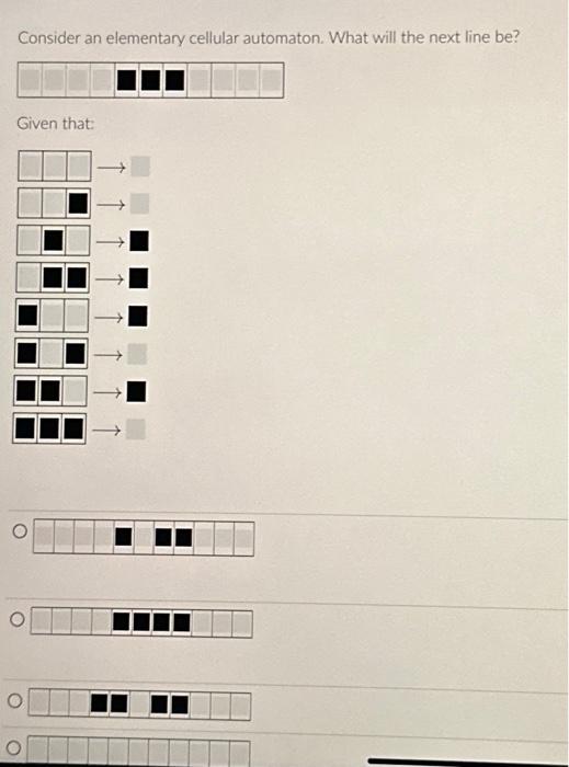 Solved Consider an elementary cellular automaton. What will | Chegg.com