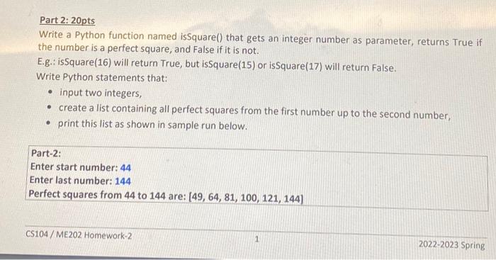 Solved Part 2 20pts Write A Python Function Named 