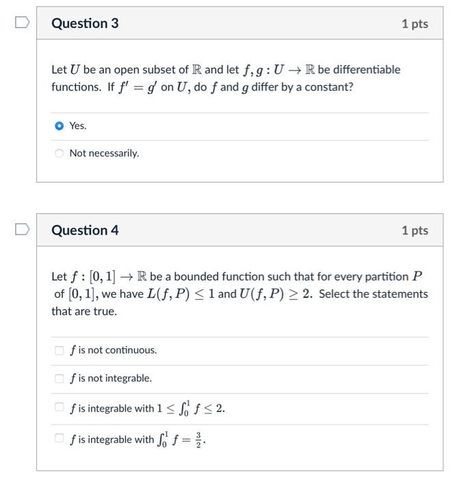 Solved Let U be an open subset of R and let f,g:U→R be | Chegg.com