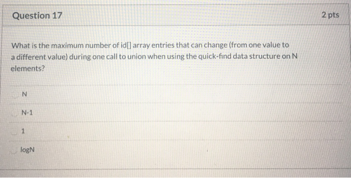 Solved Question 17 2 pts What is the maximum number of id[] | Chegg.com