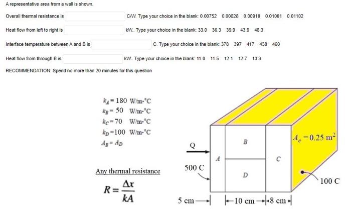 Solved A representative area from a wall is shown. Overall | Chegg.com