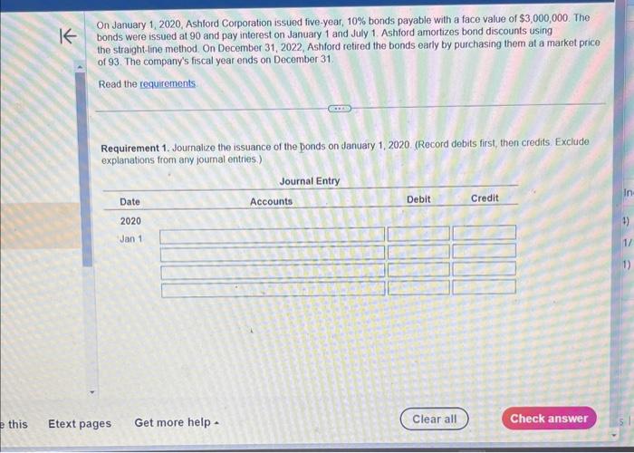 Solved bond discounts using the straight-line method. On | Chegg.com