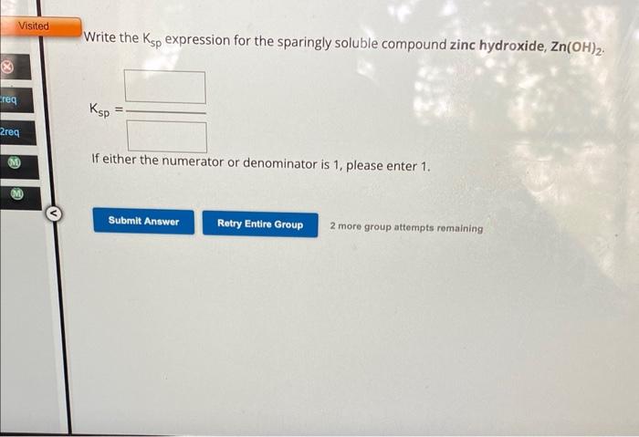 Solved Write the Ksp expression for the sparingly soluble | Chegg.com