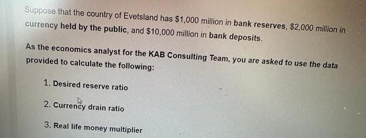 Solved Suppose that the country of Evetsland has $1,000 | Chegg.com