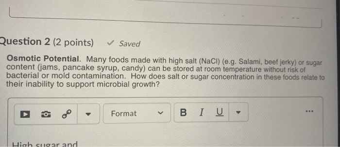 Solved Question 2 (2 points) Saved Osmotic Potential. Many | Chegg.com