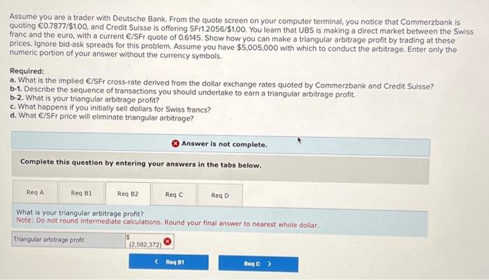 Solved Assume you are a trader with Deutsche Bank. From the | Chegg.com