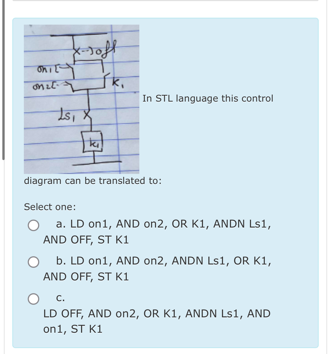 Solved In STL language this controlaıagram can be transiated | Chegg.com