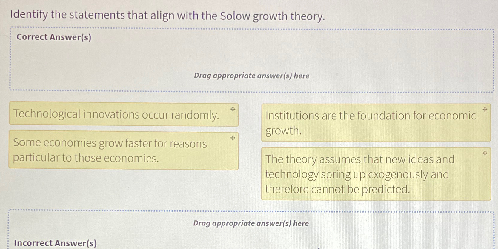 Solved Identify the statements that align with the Solow | Chegg.com